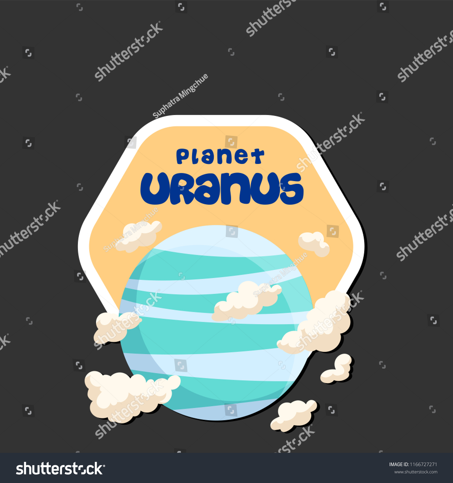 Planet Uranus Design Hexagon Frame Background Stock Vector (Royalty ...