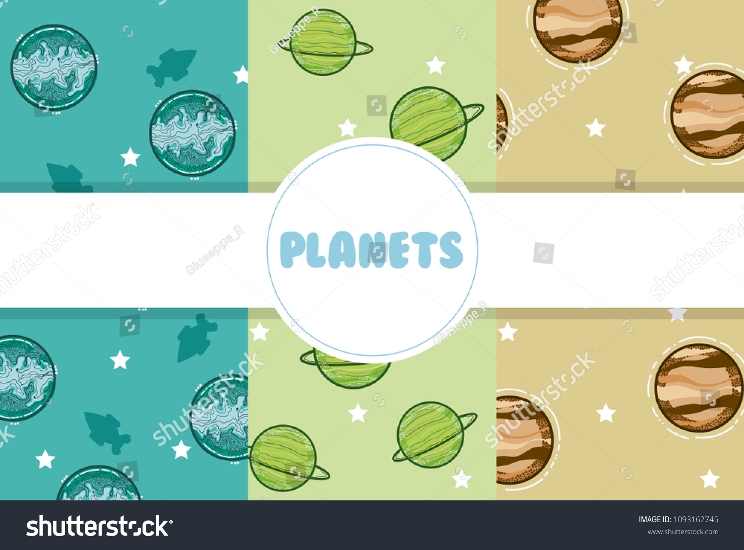 Planets Background Cartoons Stock Vector (Royalty Free) 1093162745