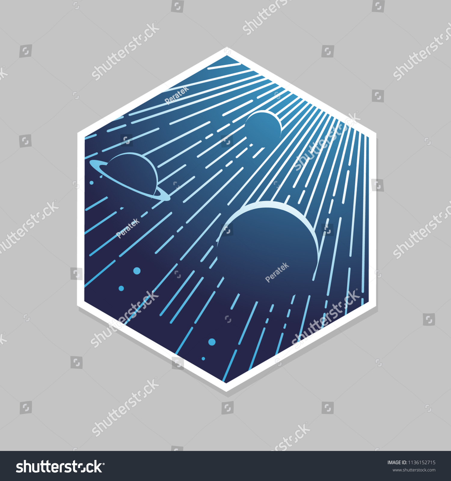 Planets Solar System Vector Hexagonal Template Stock Vector (Royalty ...