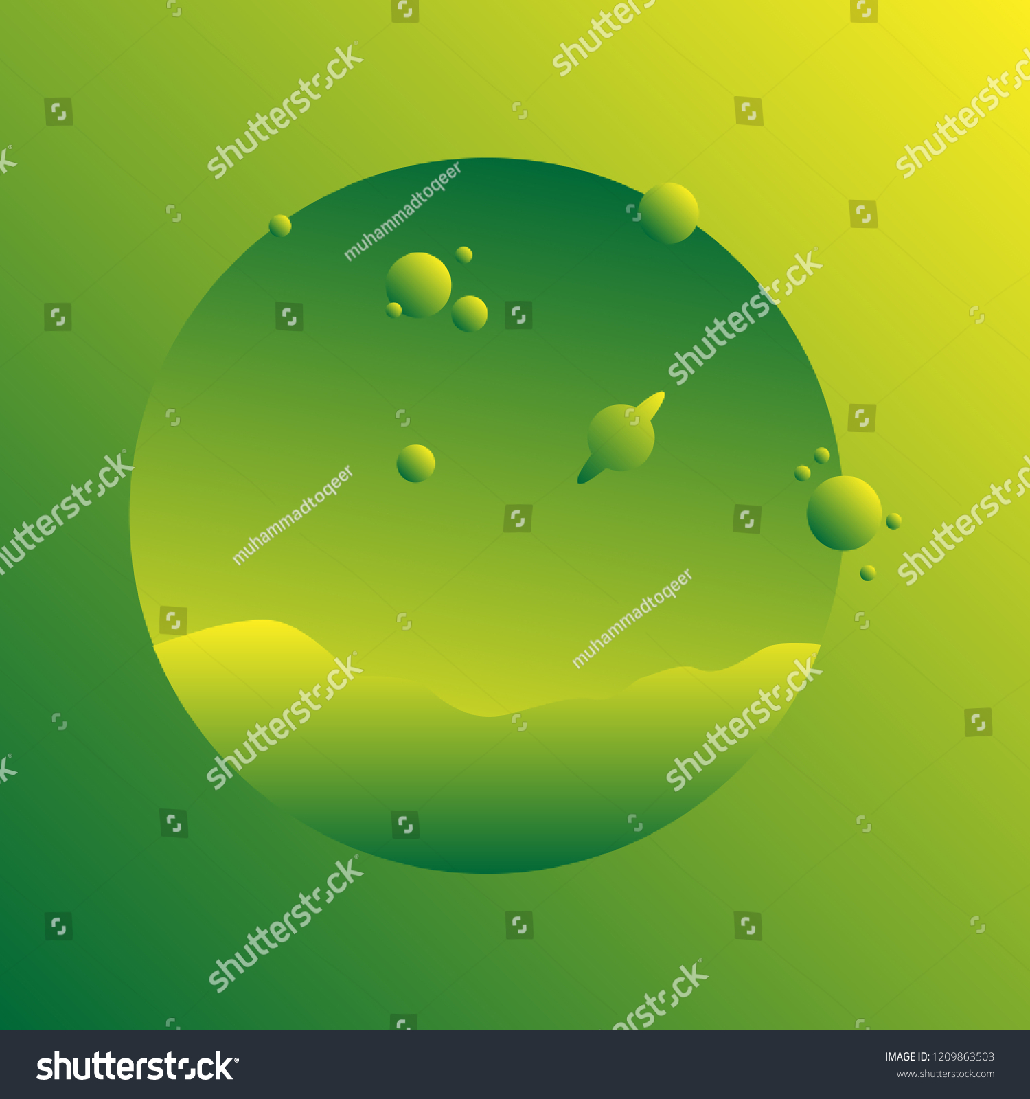 Planets View Gradient Digital Art Landscape Stock Vector (Royalty Free ...