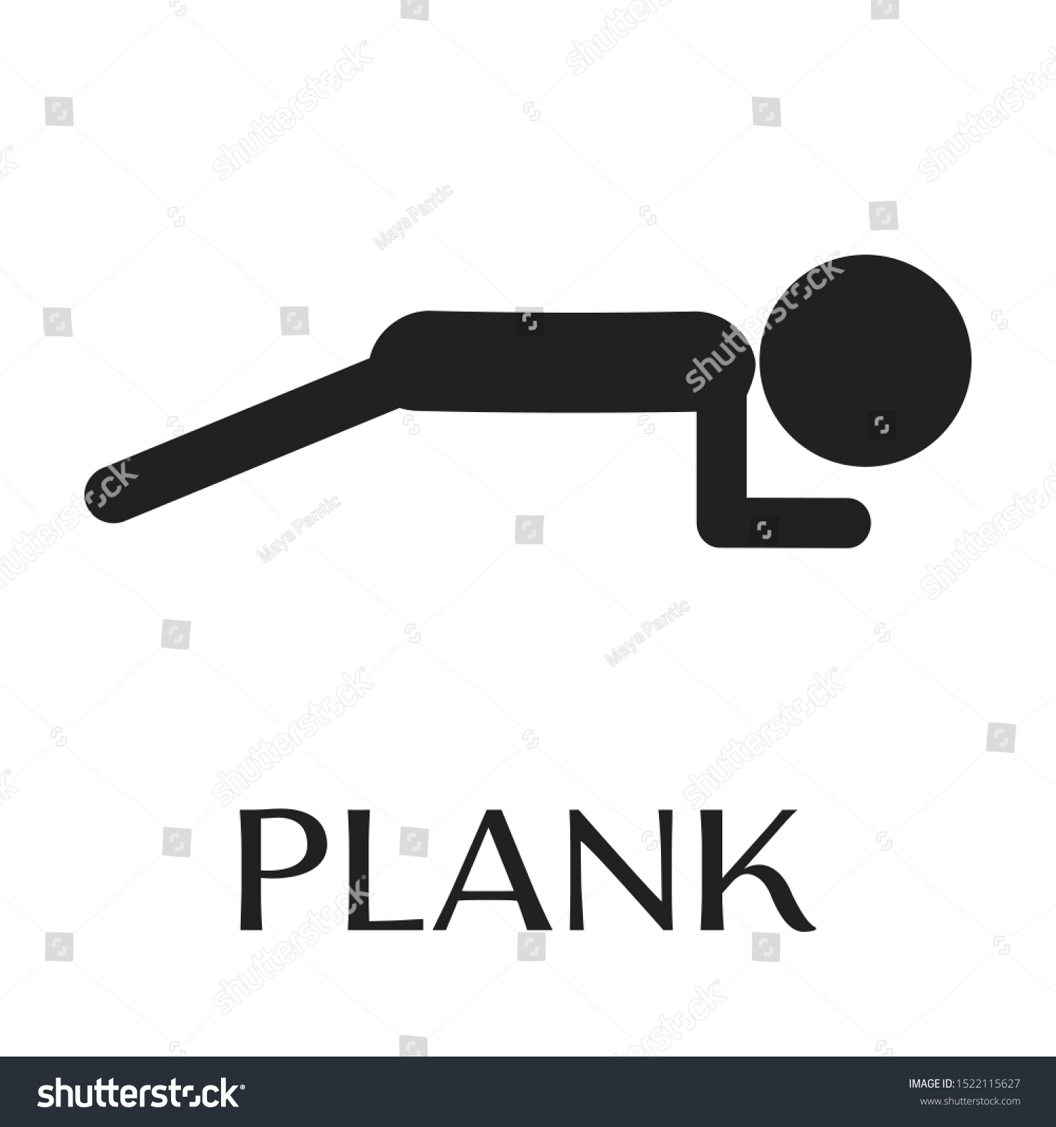 Plank Exercise Vector Pictogram Isolated Simple Stock Vector (Royalty ...