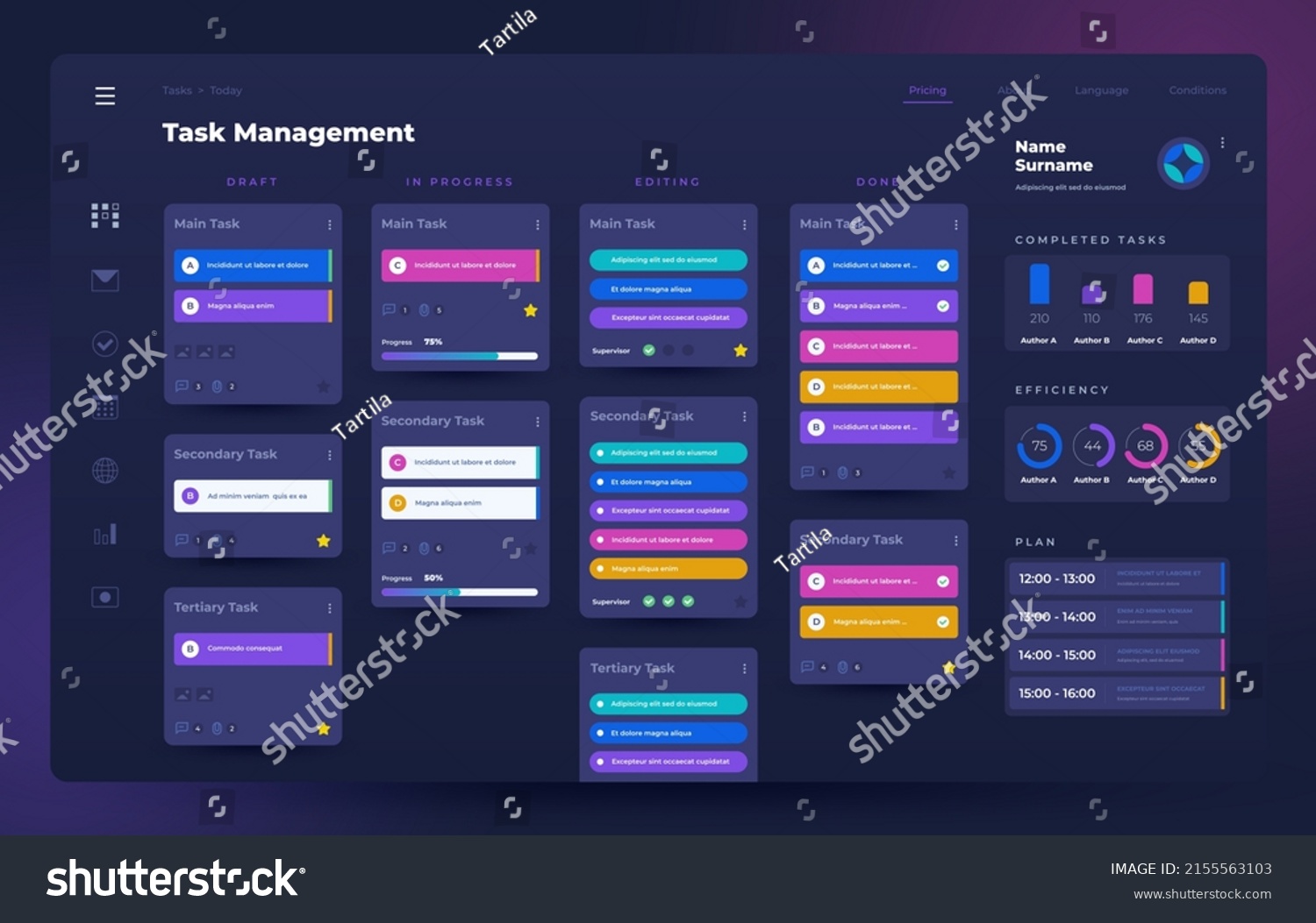 Planner App Ui Task Manager Project Stock Vector (Royalty Free ... Planner App Ui Task Manager Project Stock Vector (Royalty Free ...