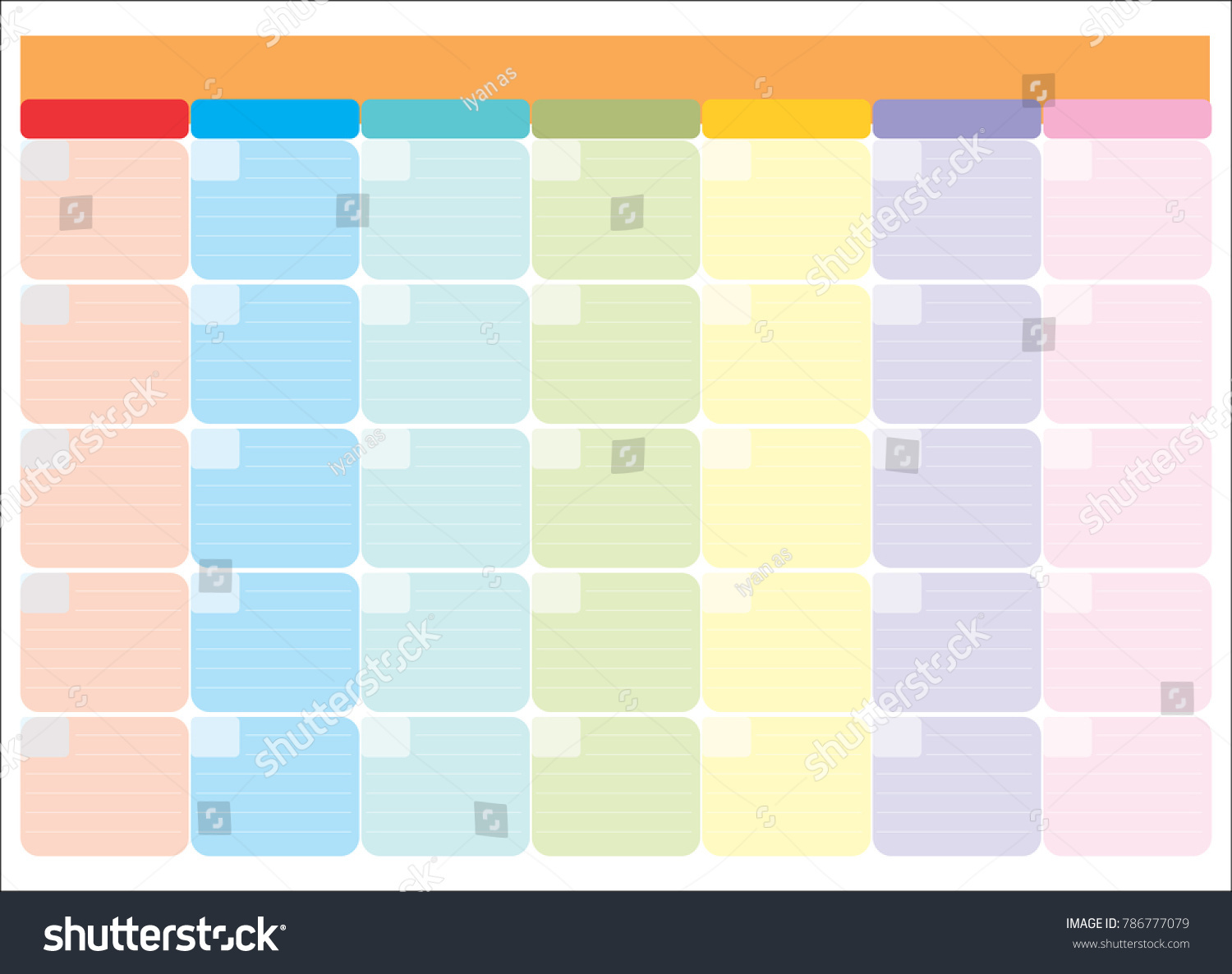 Planner Template Vector Schedule Notes Monthly Stock Vector (Royalty ...
