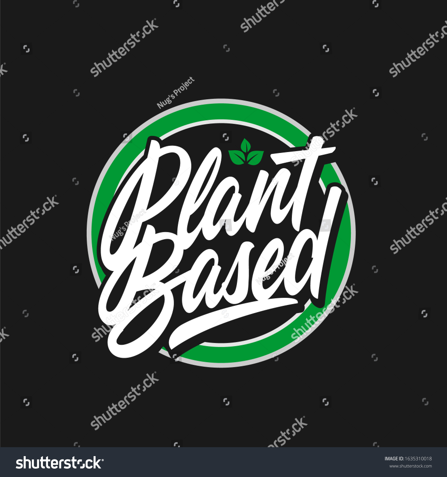 Plant Based Logo Lettering Typography Stock Vector (Royalty Free ...