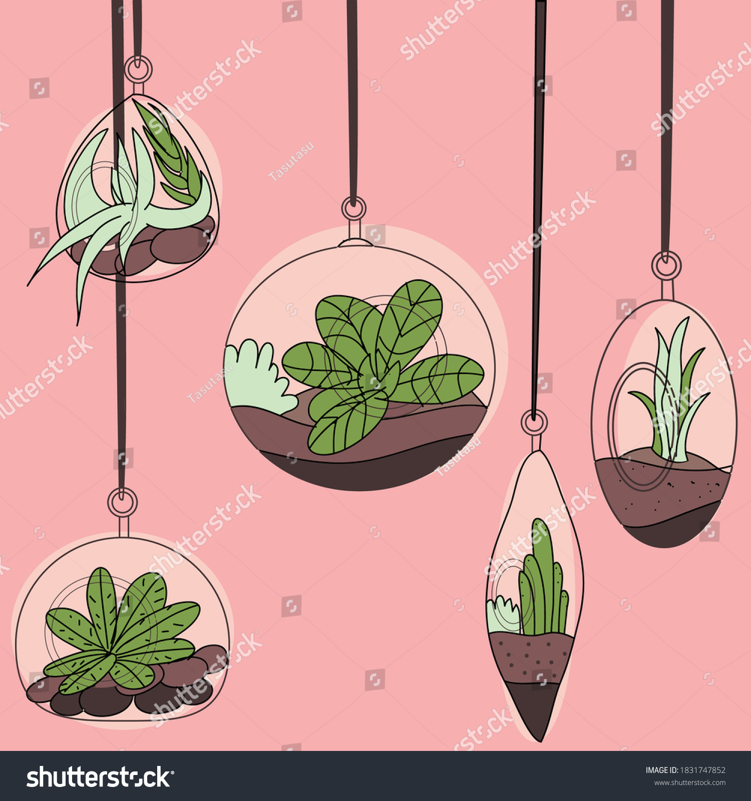 Plant Decoration Background Floating Design Stock Vector (Royalty Free ...