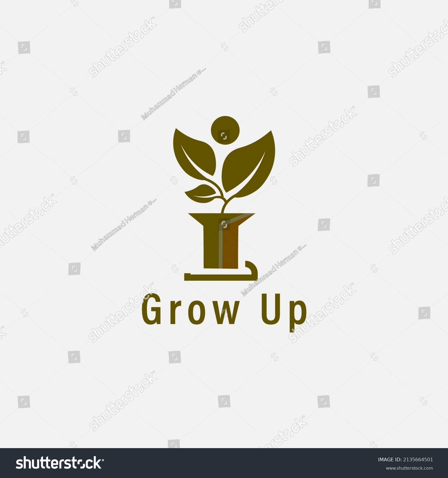 Plant Growing Vector Logo Design Stock Vector (Royalty Free) 2135664501 ...