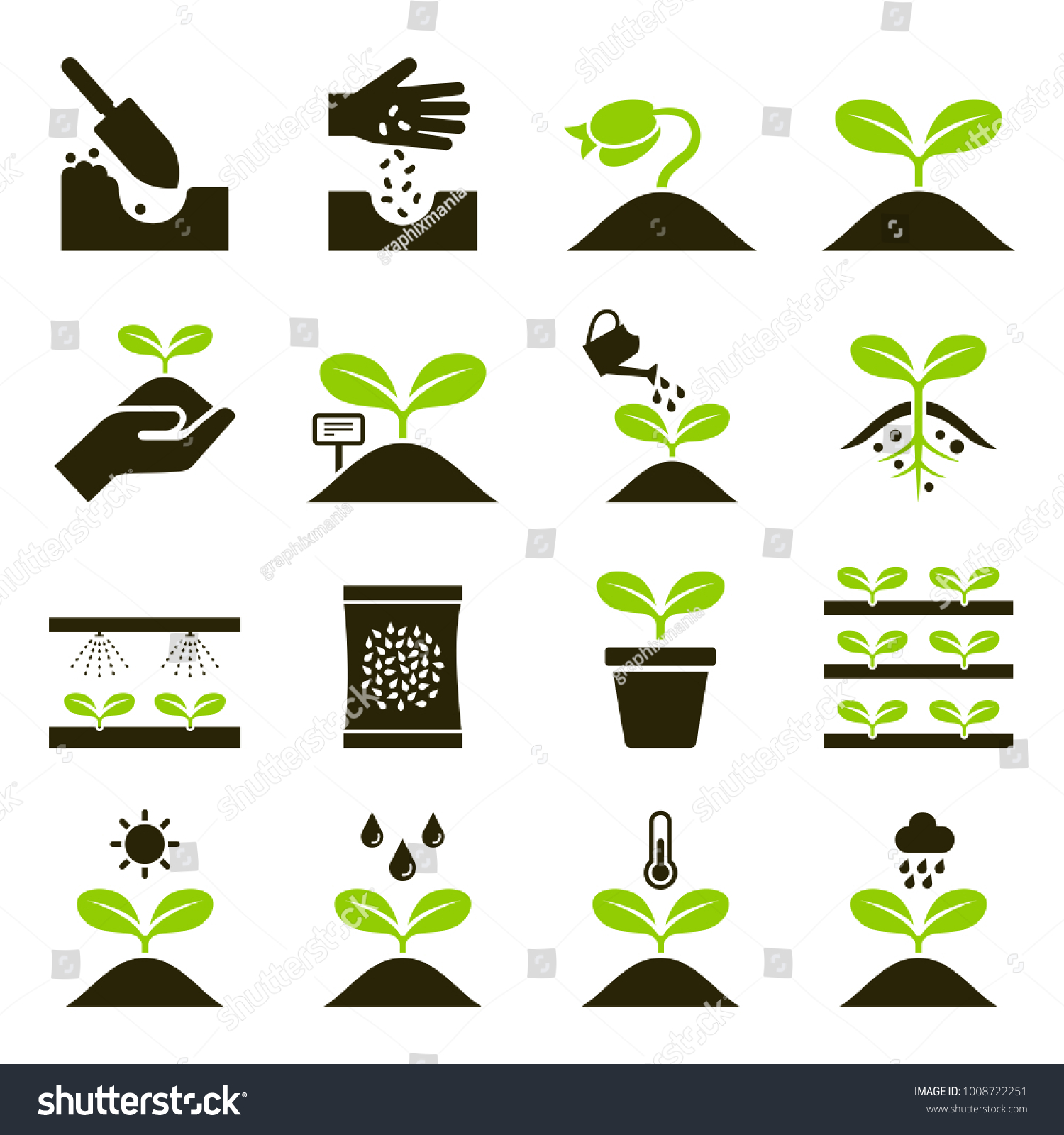 Plant Icons Vector Illustrations Stock Vector (Royalty Free) 1008722251 ...