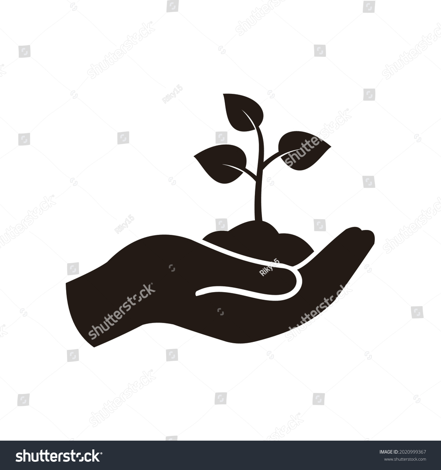 Plant Hand Vector Icon Stock Vector (Royalty Free) 2020999367 ...