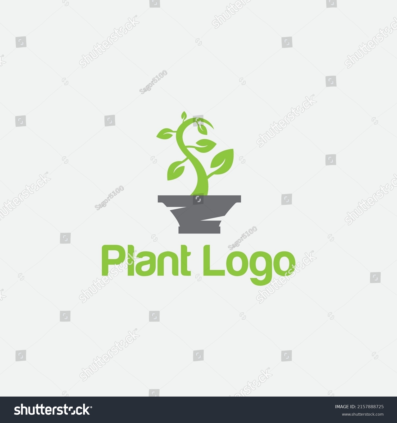 Plant Logo Vector Design Stock Vector (Royalty Free) 2157888725 ...