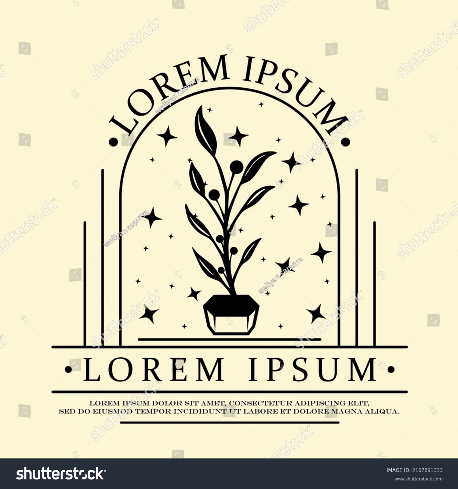 Plant Simple Lable Emblem Stock Vector (Royalty Free) 2167891333 ...