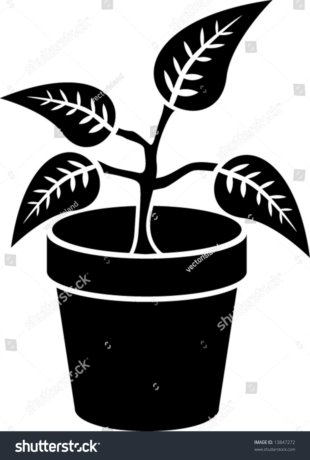 Plant Symbol Stock Vector Illustration 13847272 : Shutterstock