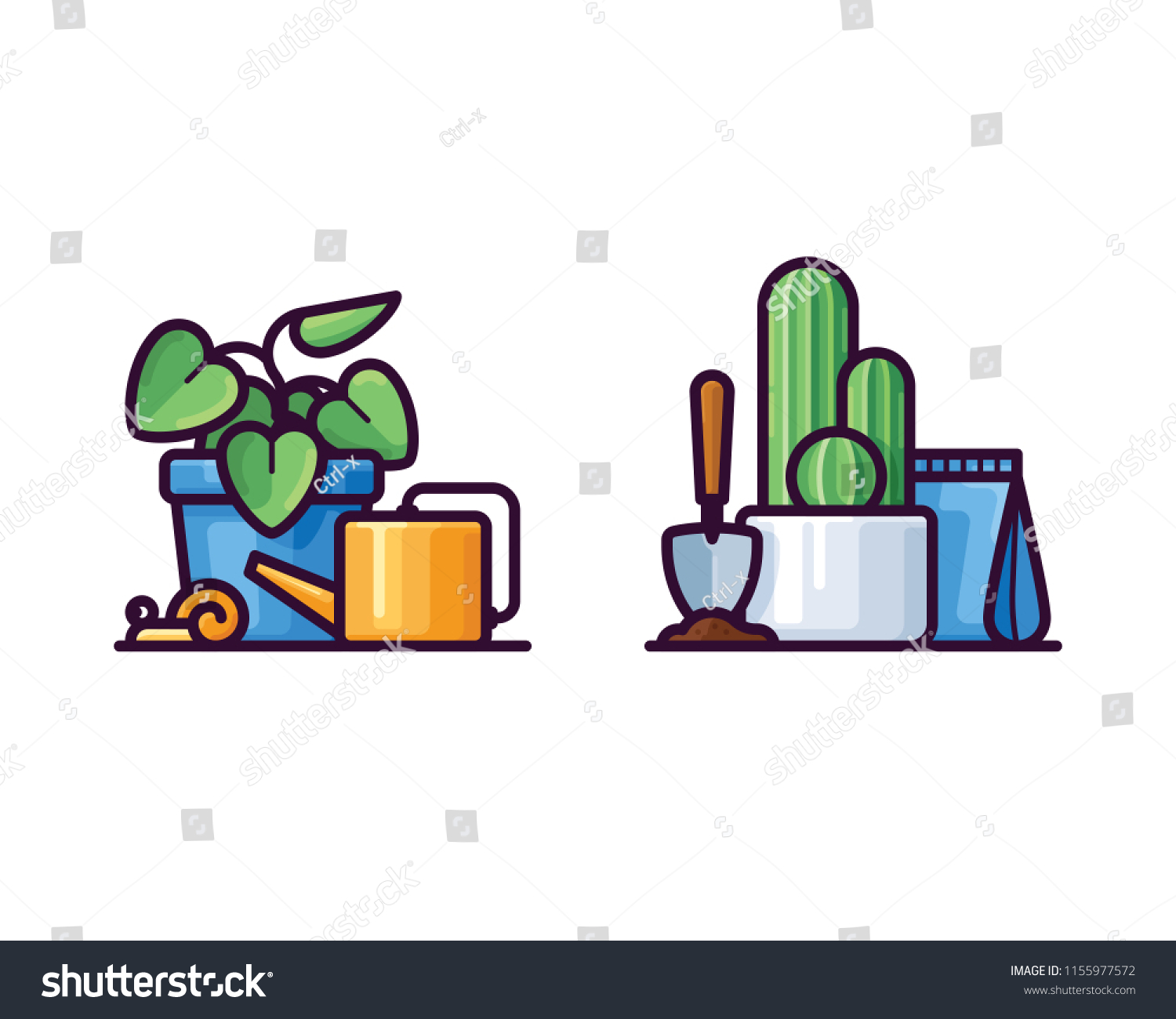 Plant Vector Icons Stock Vector (Royalty Free) 1155977572 | Shutterstock