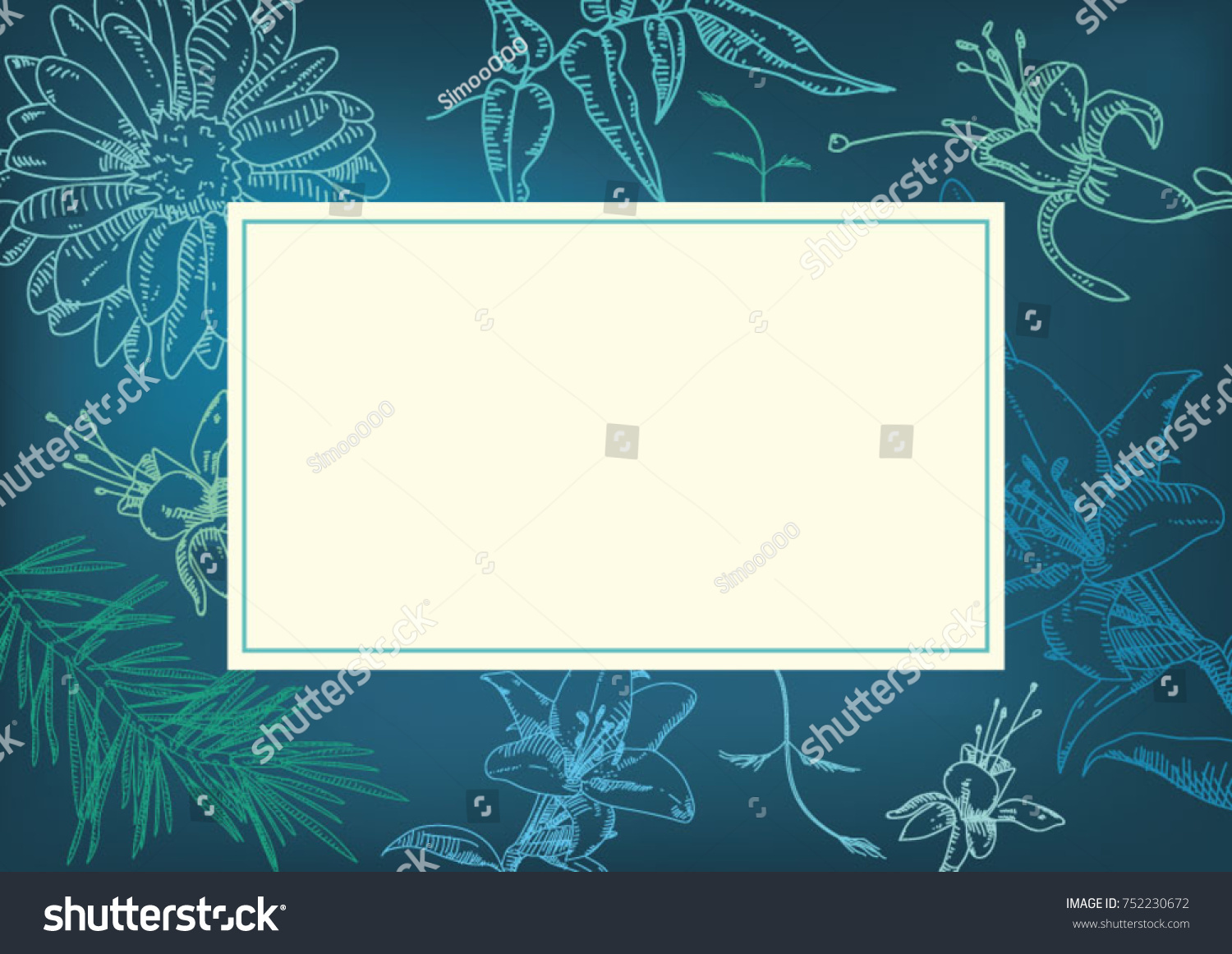 Plants Flowers Ecard Stock Vector (Royalty Free) 752230672 | Shutterstock