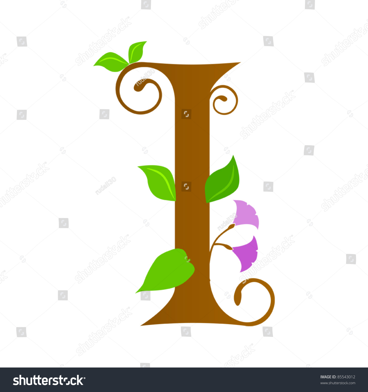 Plants Font Type Letter: เวกเตอร์สต็อก (ปลอดค่าลิขสิทธิ์) 85543012