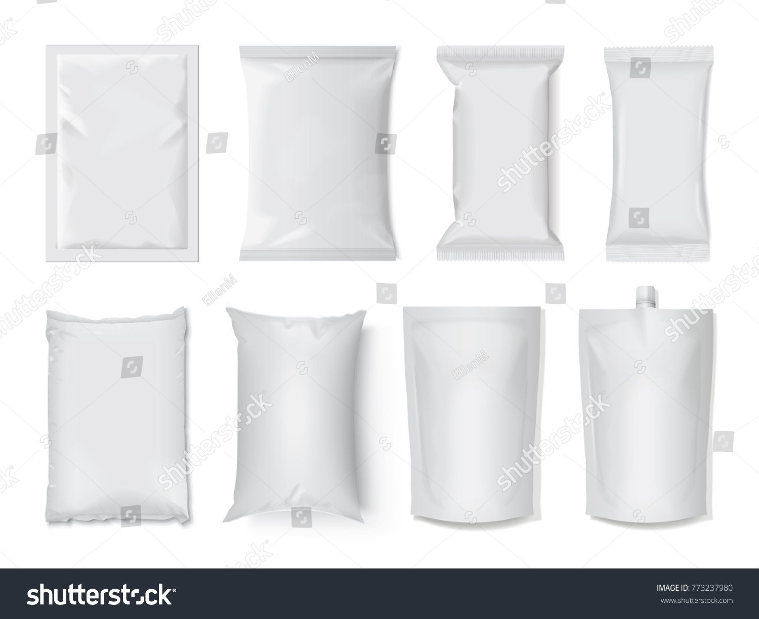 Plastic Paper Packaging Mock Vector Template Stock Vector (Royalty Free ...