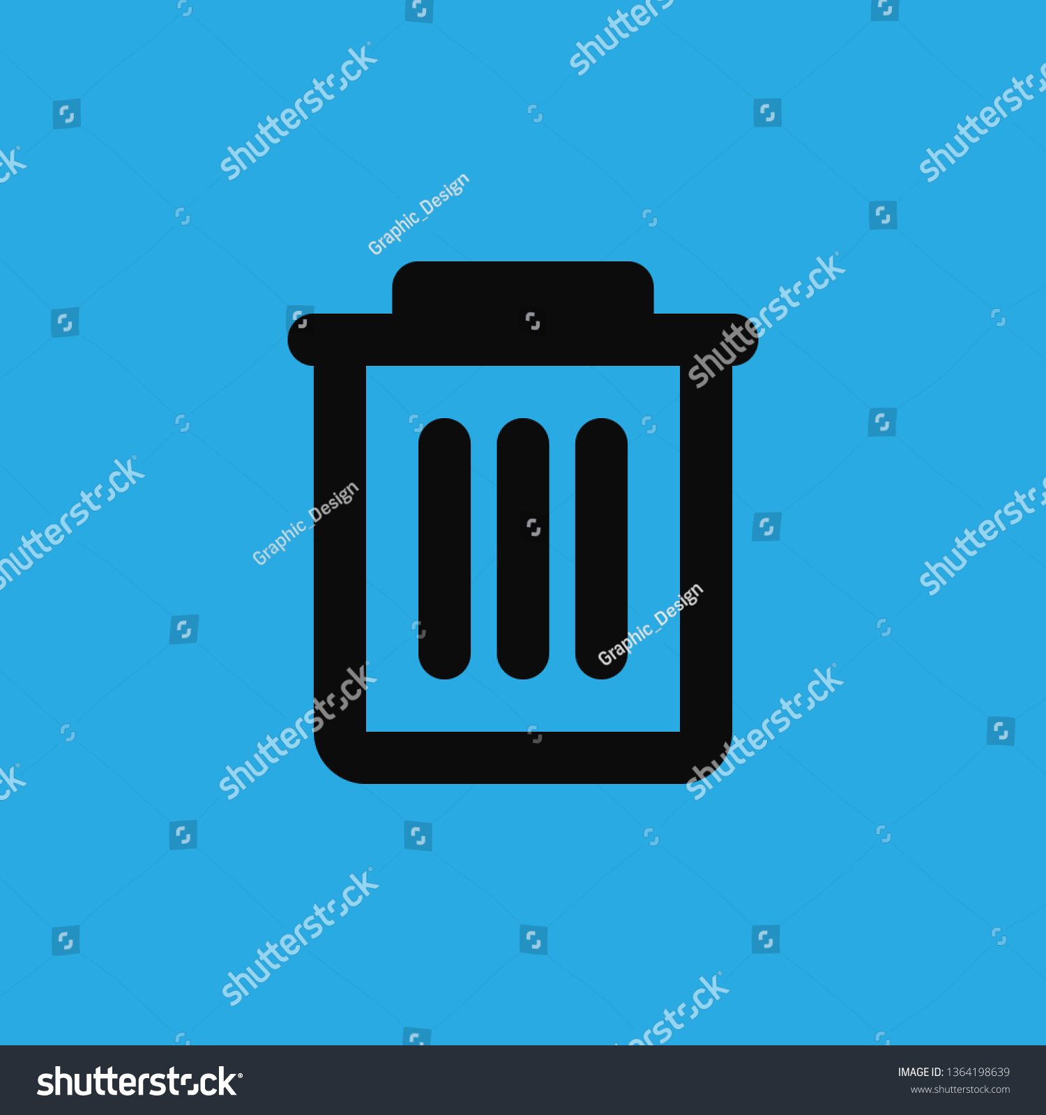 Plastic Bin Icon Vector Stock Vector (Royalty Free) 1364198639