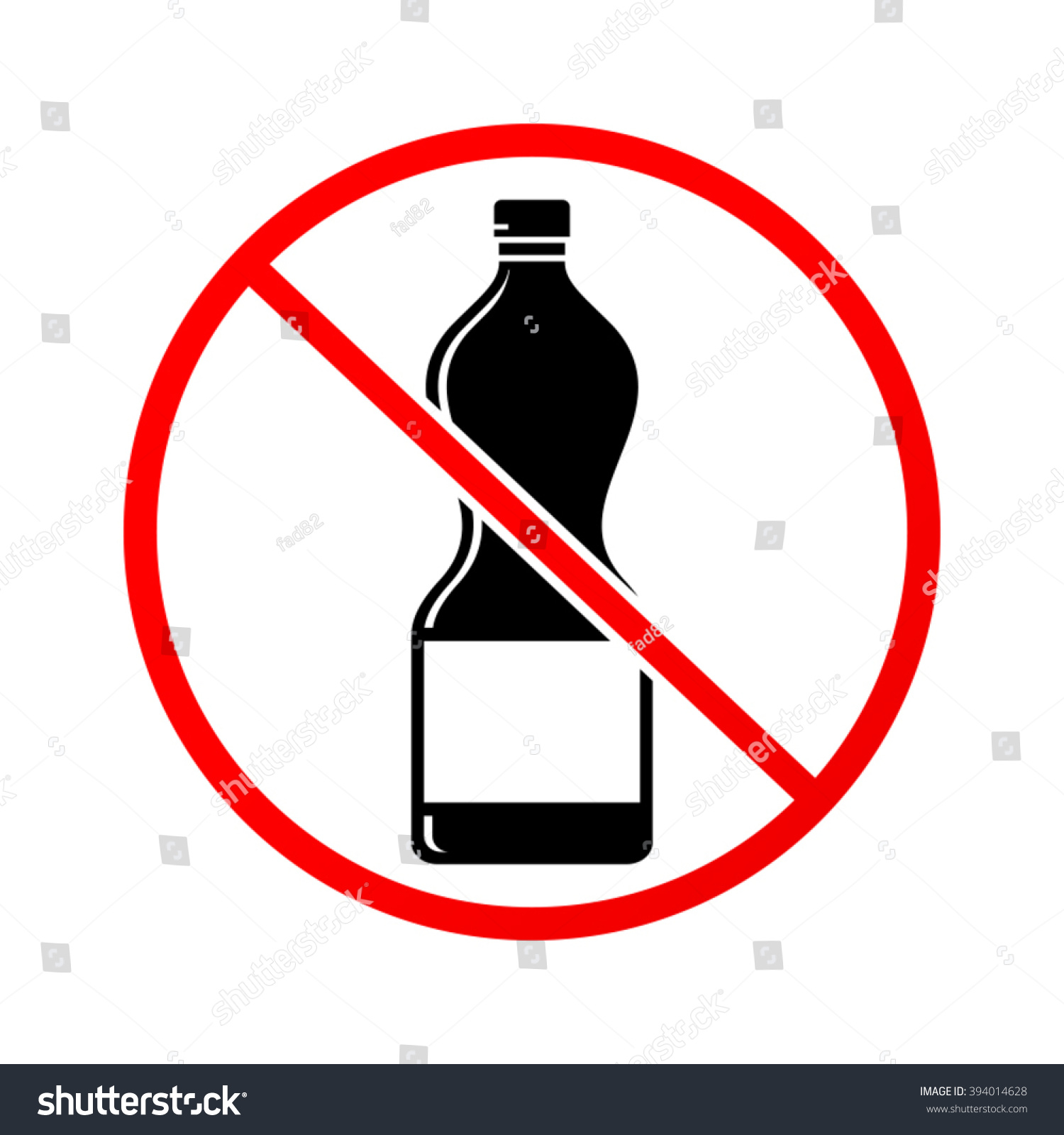 Plastic Bottle Not Allowed Sign Stock Vector (Royalty Free) 394014628