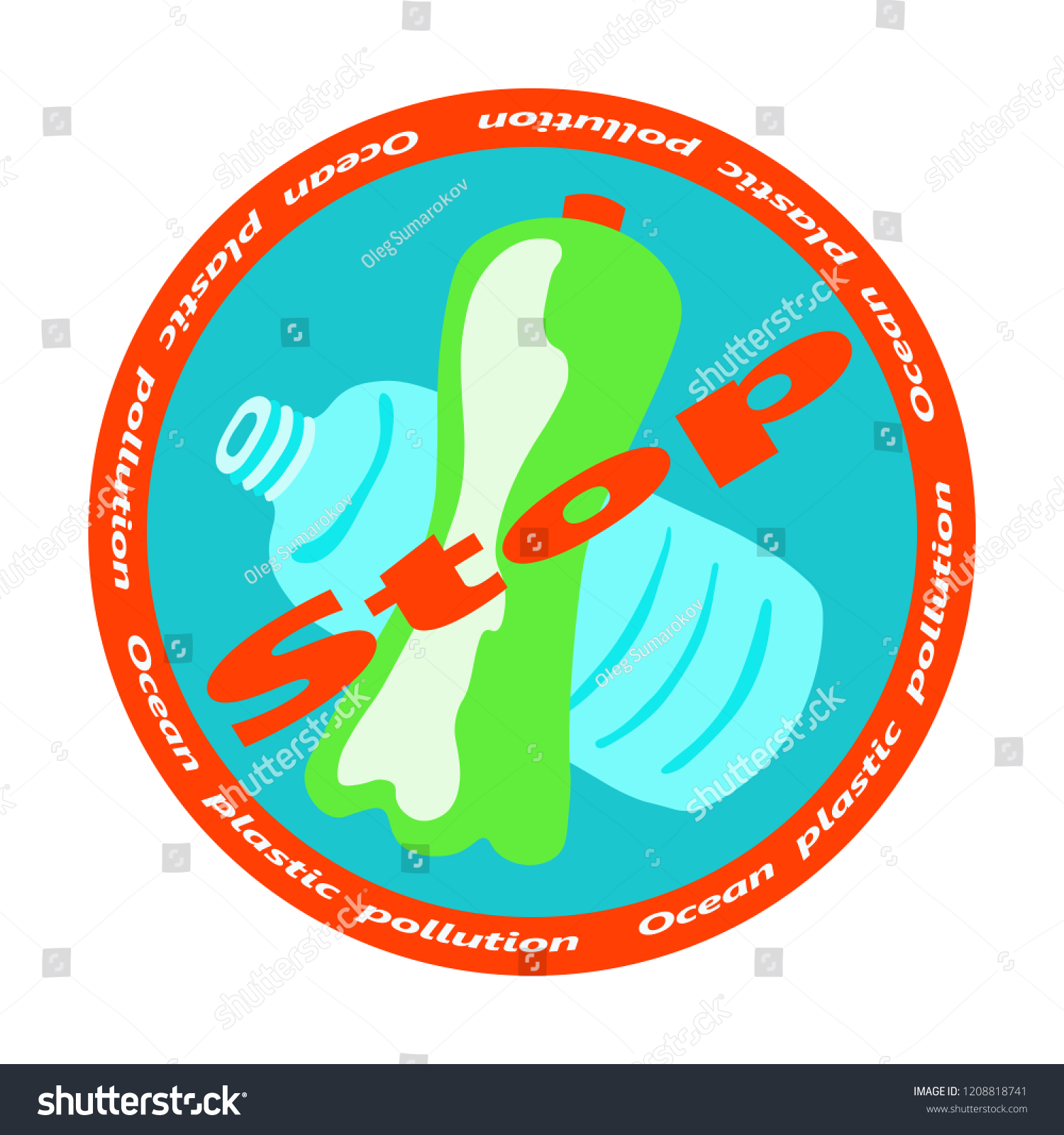 Plastic Bottle Stop Sign Stock Vector (Royalty Free) 1208818741 ...
