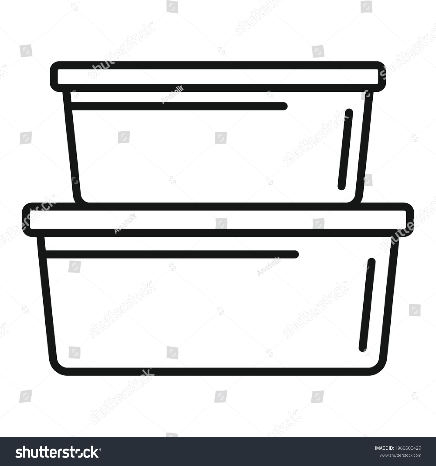 Plastic Box Stack Icon Outline Plastic Stock Vector (Royalty Free ...