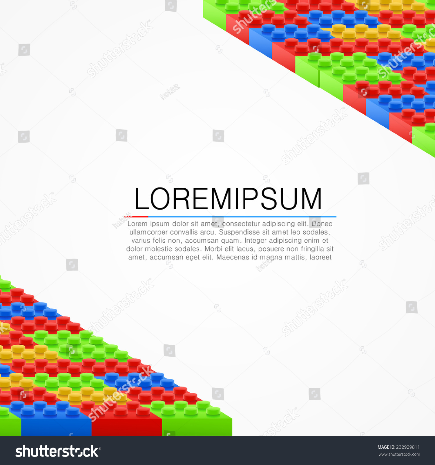 Plastic Building Block Cornersvector White Background Stock Vector ...