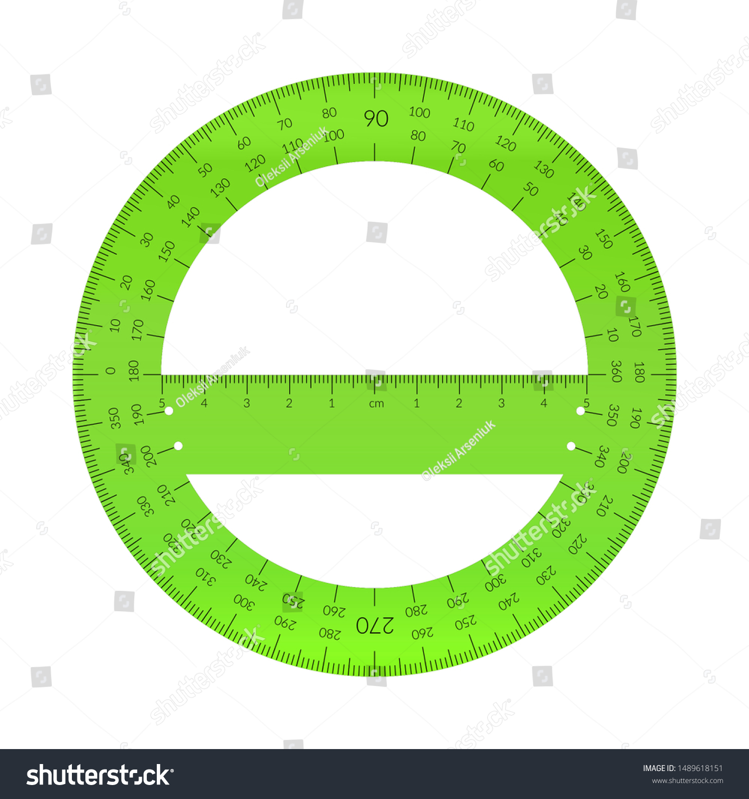 Plastic Circular Protractor Ruler Metric Units Stock Vector (Royalty ...