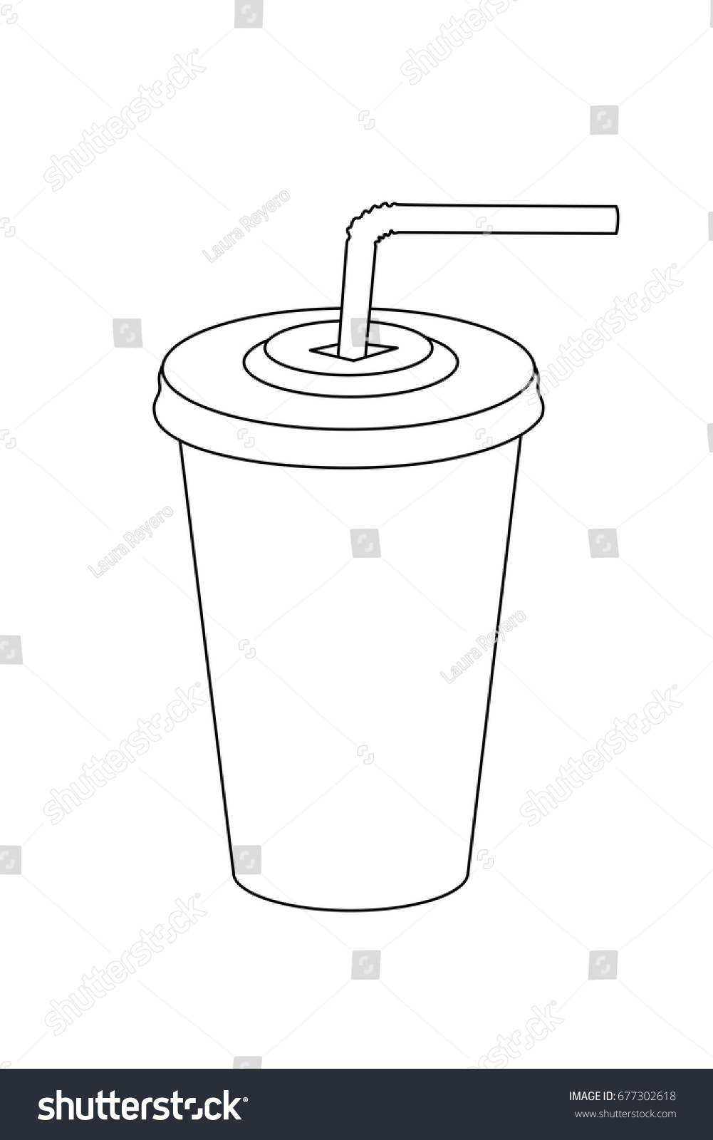Plastic Cup Line Drawing Vector Illustration Stock Vector (Royalty Free ...