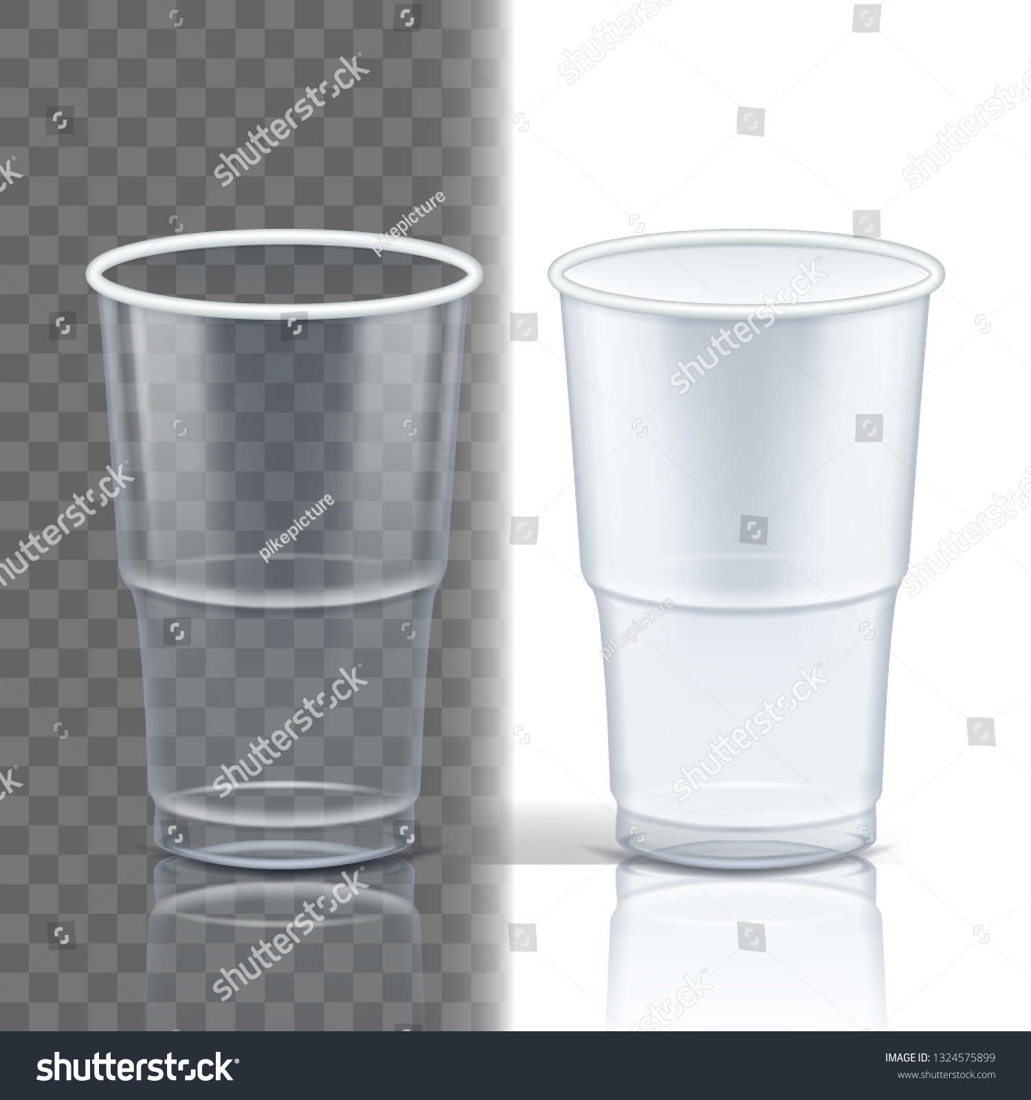 Plastic Cup Transparent Vector Template Container Stock Vector (Royalty ...