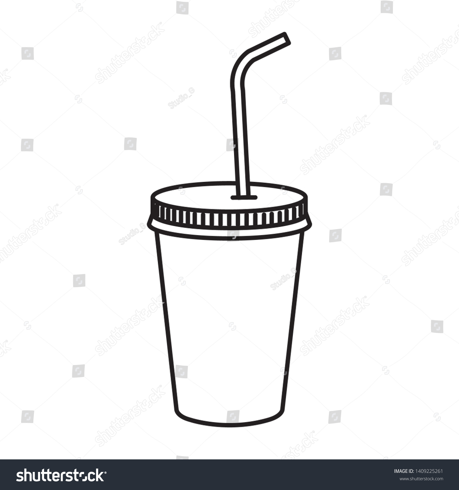 Plastic Cup Straw Vector Illustration Stock Vector (Royalty Free ...