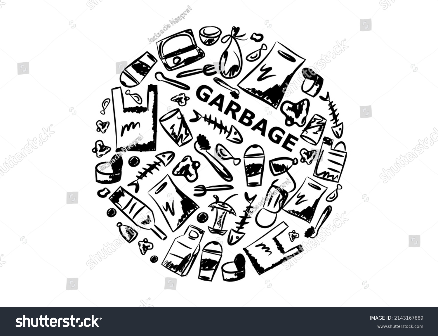 Plastic Garbage Problem Pollution Environment Circle Stock Vector ...