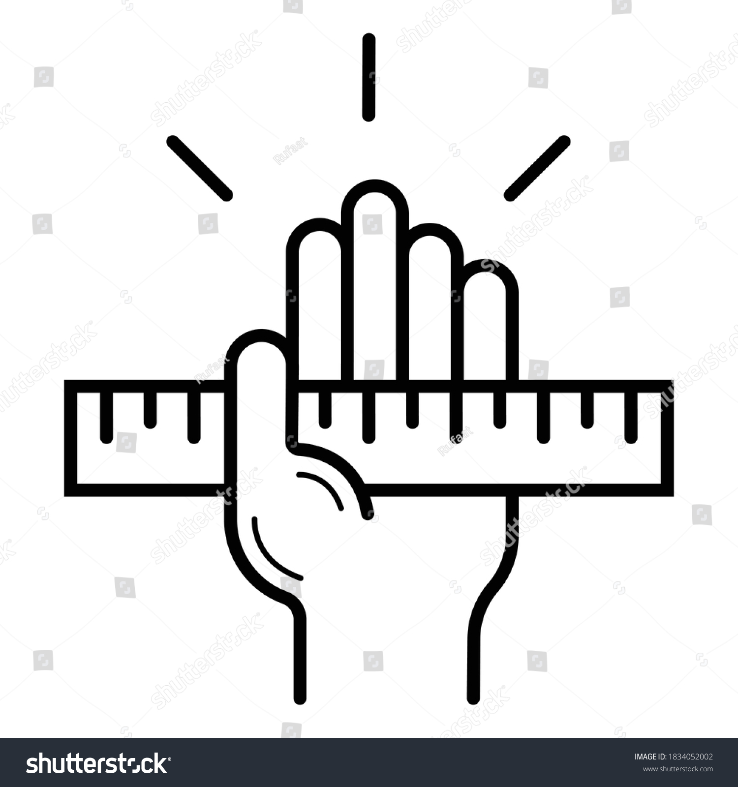 Plastic Measuring Ruler Hand Icon Stock Vector (Royalty Free ...