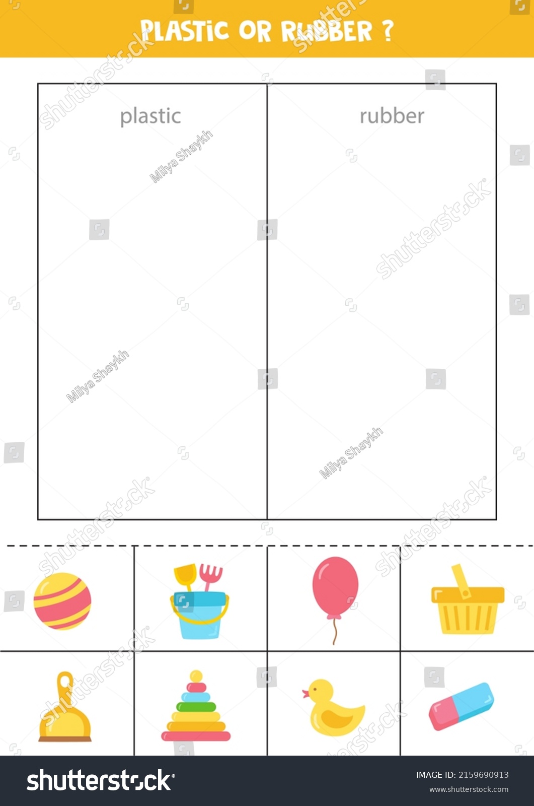 Plastic Rubber Sort Objects By Material Stock Vector (Royalty Free ...