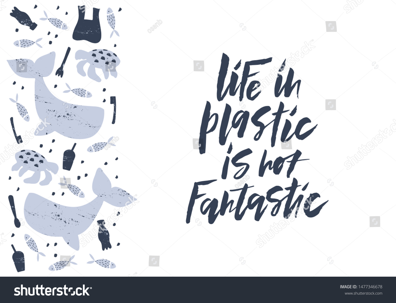 Plastic Pollution Banner Template Ecological Problem Stock Vector ...