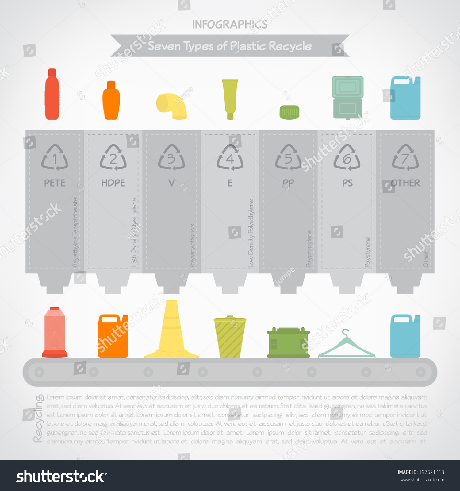 Plastic Recycle Infographics Vector Eps10: vector de stock (libre de ...