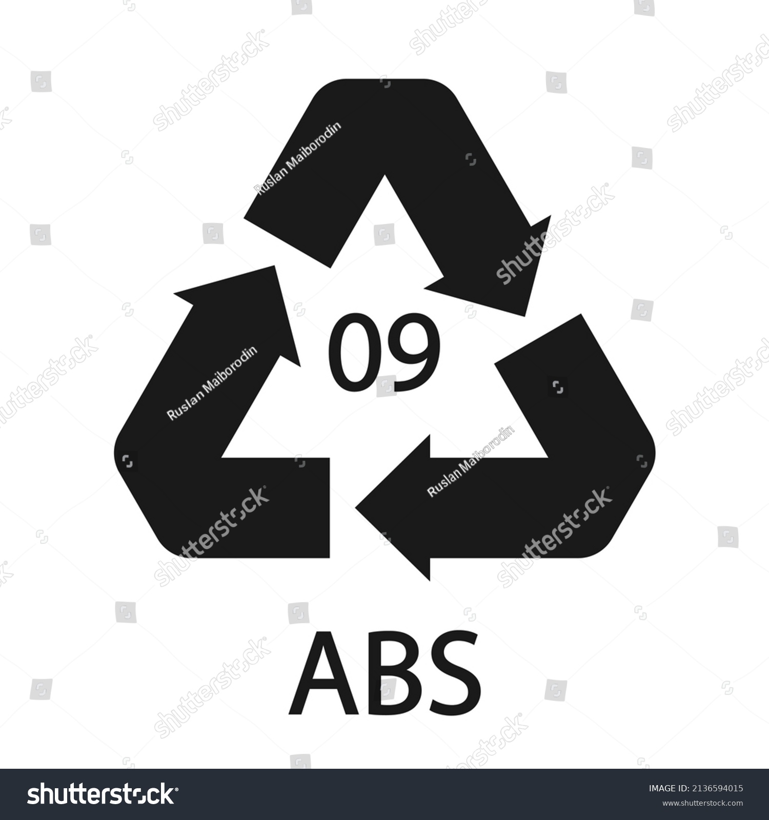 Plastic Recycle Symbol Abs 9 Vector Stock Vector (Royalty Free ...