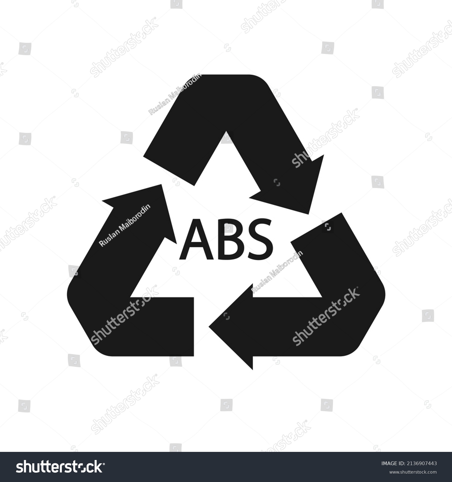 Plastic Recycle Symbol Abs 9 Vector Stock Vector (Royalty Free) 2136907443