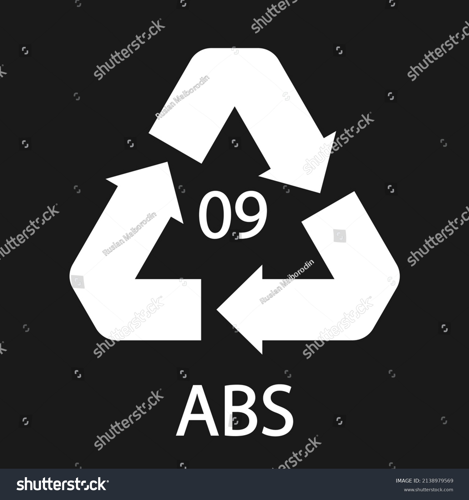 Plastic Recycle Symbol Abs 9 Vector Stock Vector (Royalty Free) 2138979569