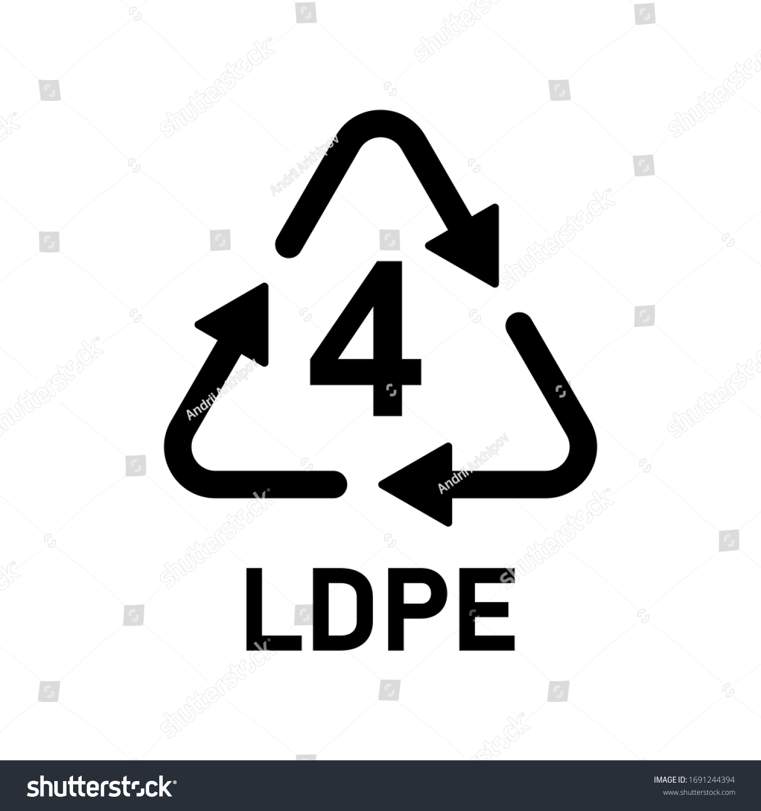 Plastic Recycle Symbol Ldpe 4 Vector Stock Vector (Royalty Free ...