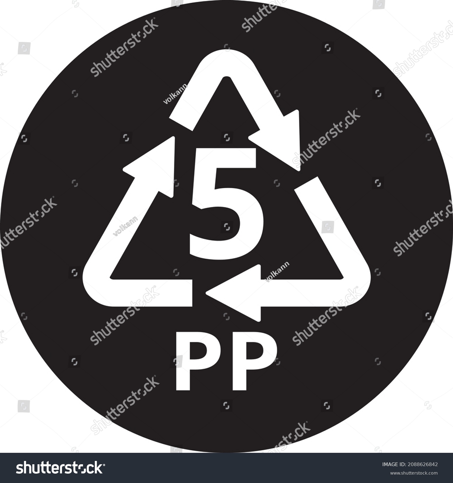 Símbolo de reciclado de plástico PP: vector de stock (libre de regalías ...