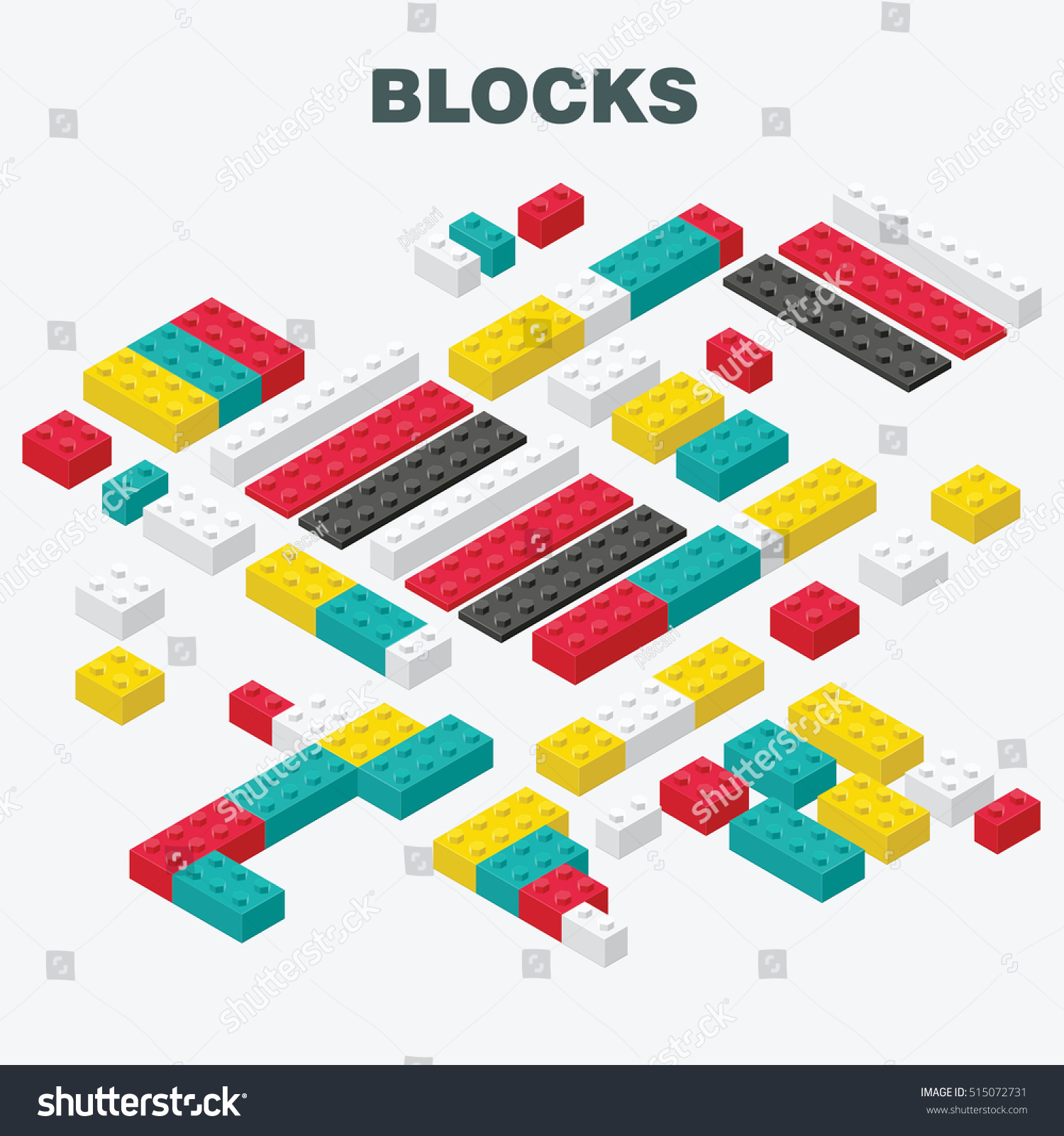 Plastic Stacking Blocks Creative Game Children Stock Vector (Royalty ...