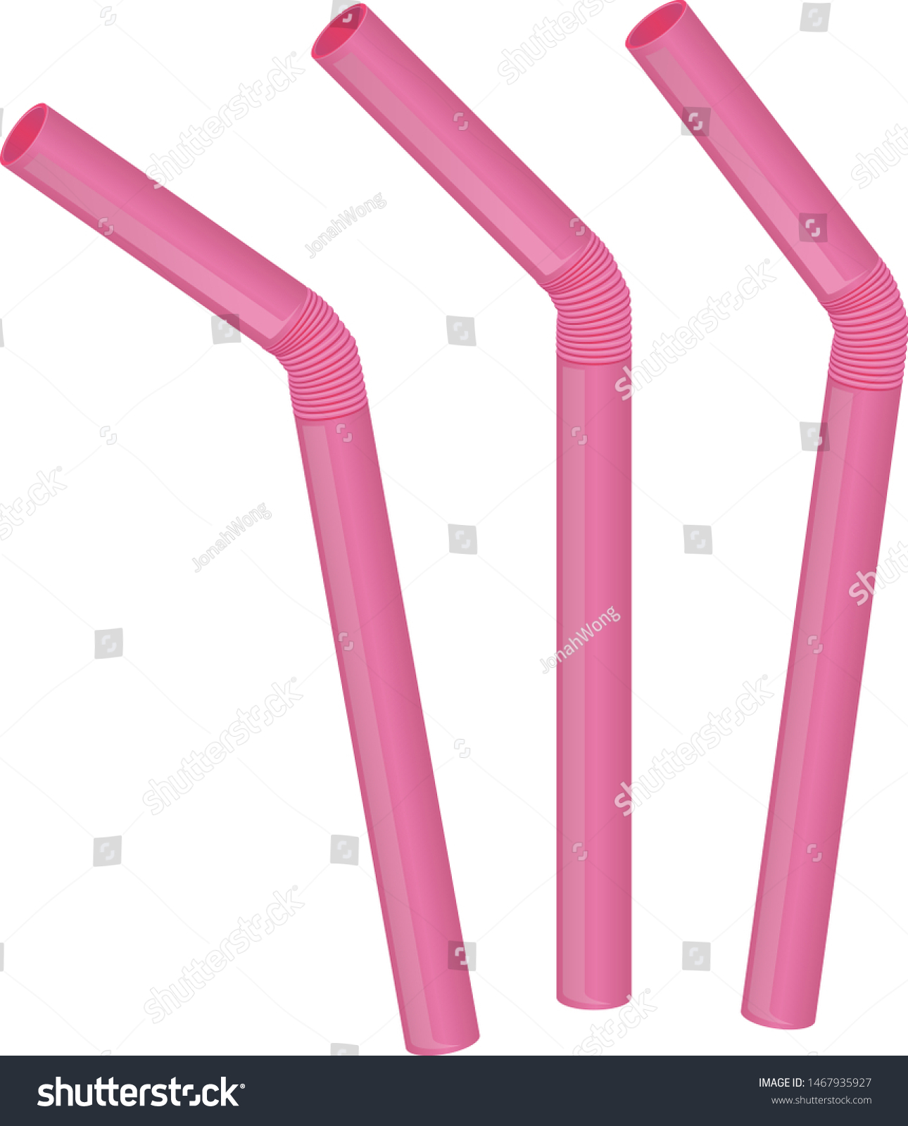 Plastic Straws Vector Illustration White Background: vector de stock ...