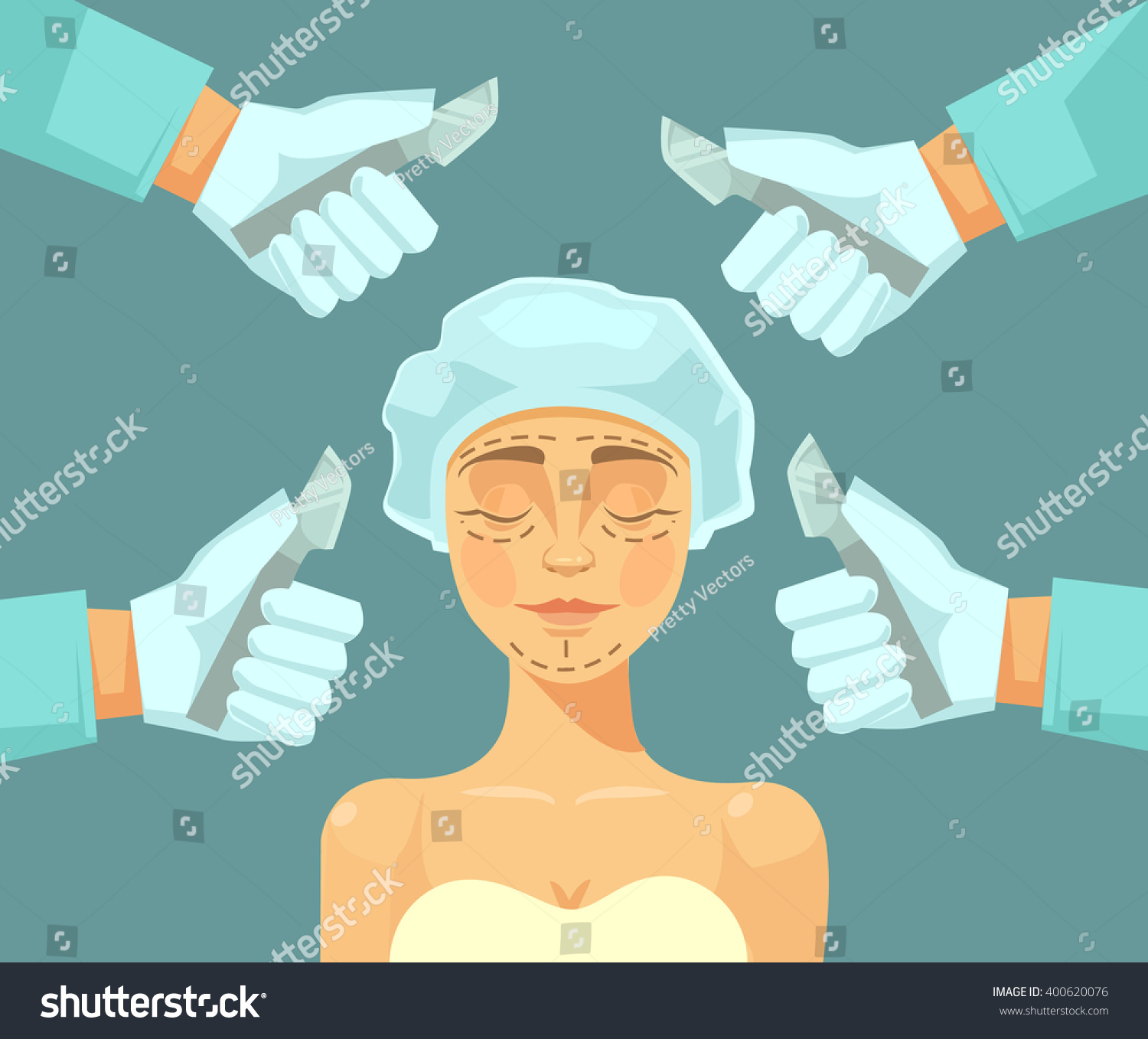 Plastic Surgery Vector Flat Illustration Stock Vector (Royalty Free ...