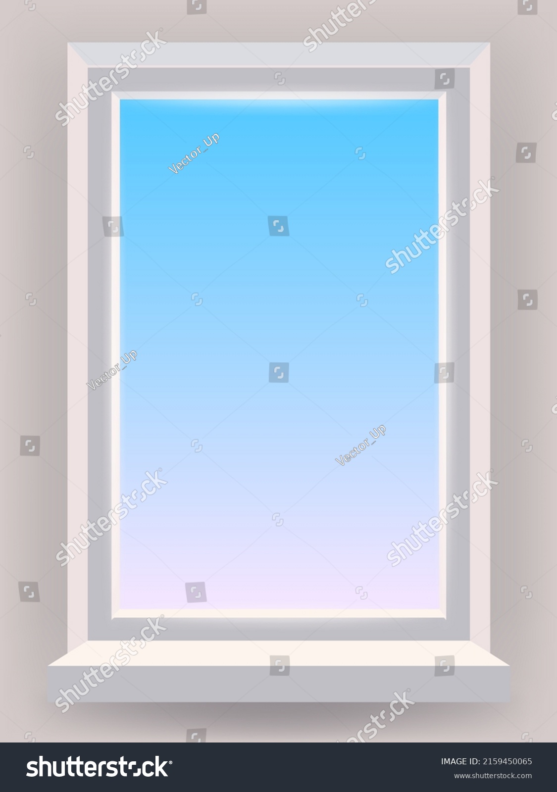 Plastic Window Interior Vector Illustration Template Stock Vector ...