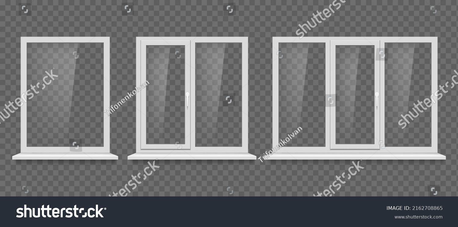Plastic Windows Template White Frames Collection Stock Vector (Royalty ...