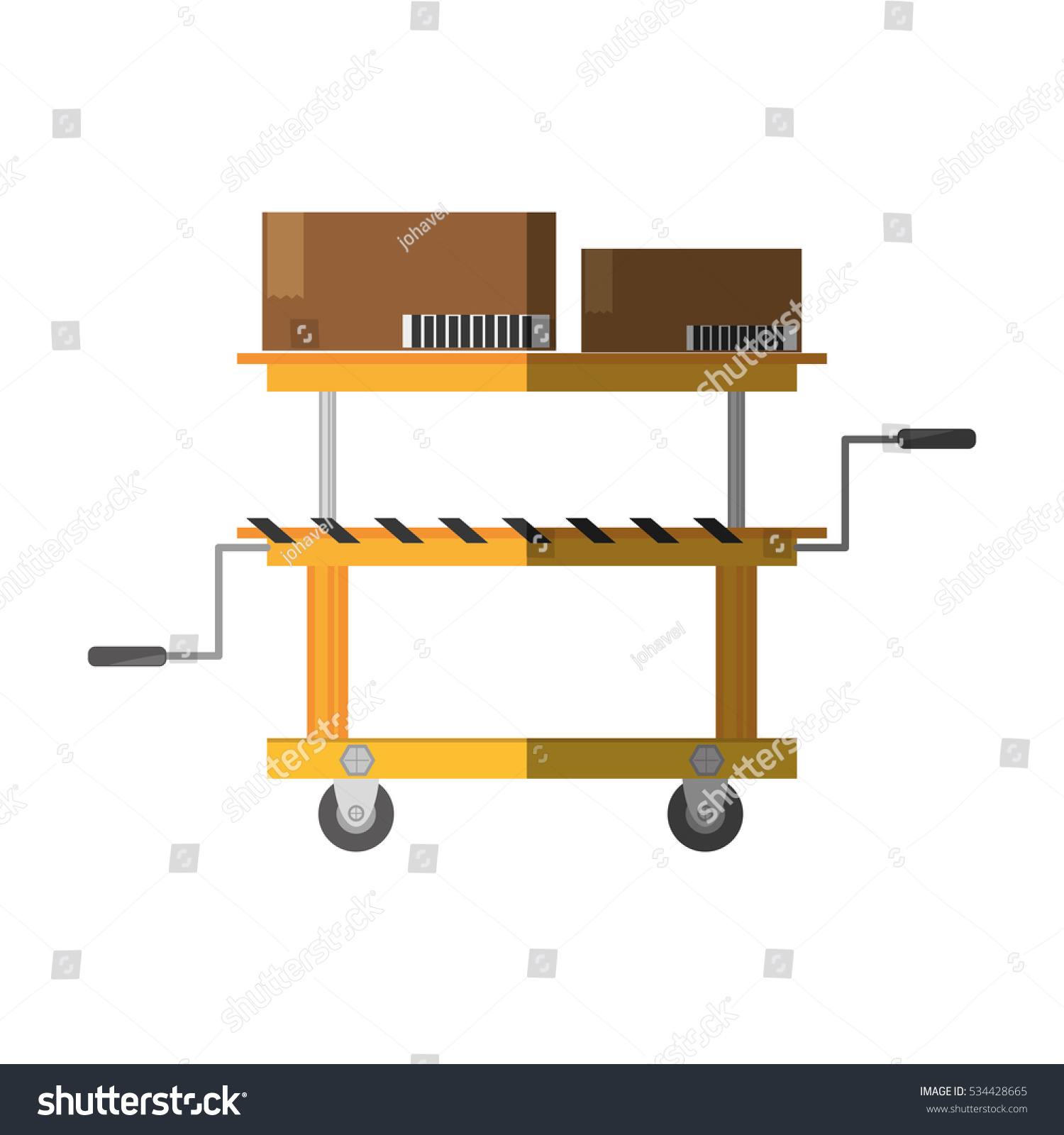 Platform Trolley Lifting Boxes Cargo Shadow Stock Vector (Royalty Free ...