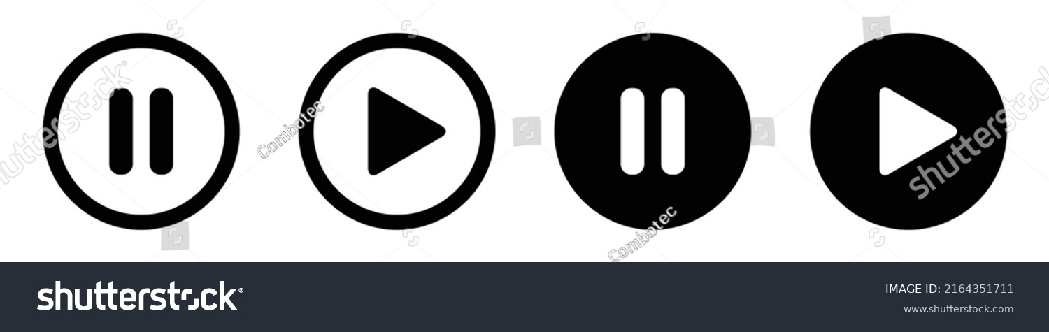 Play Pause Button Icon Vector Illustration Stock Vector (Royalty Free ...