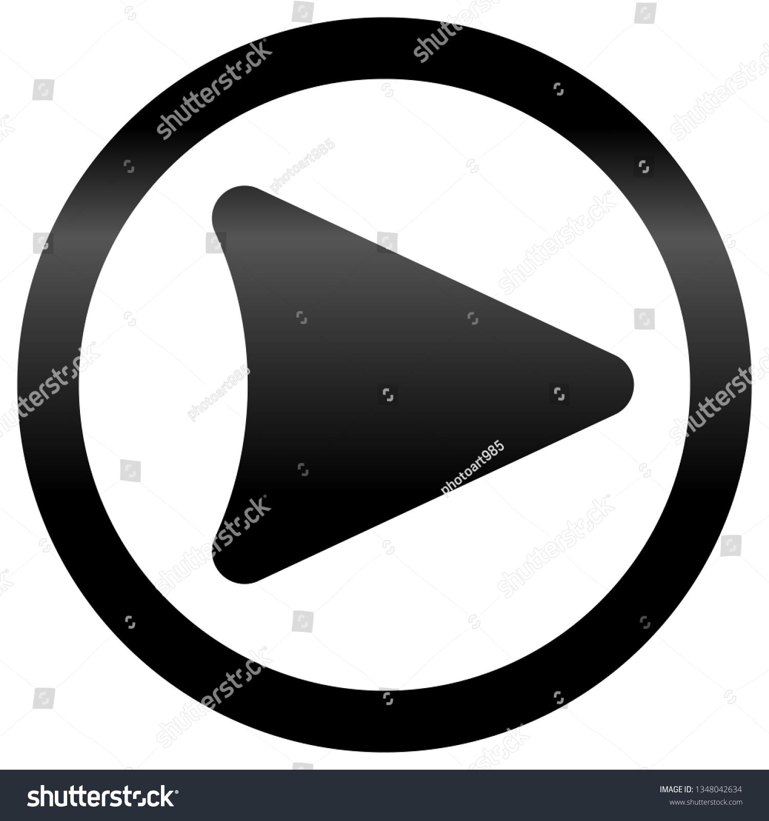 Play Button Icon Black Slick Gradient Stock Vector (Royalty Free ...