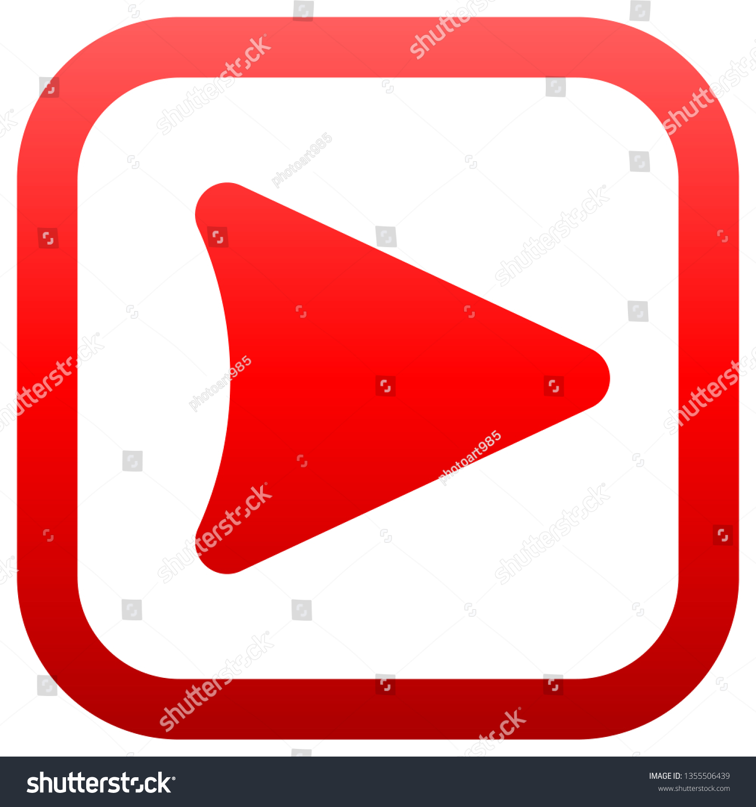 Play Button Icon Red Slick Gradient Stock Vector (Royalty Free ...