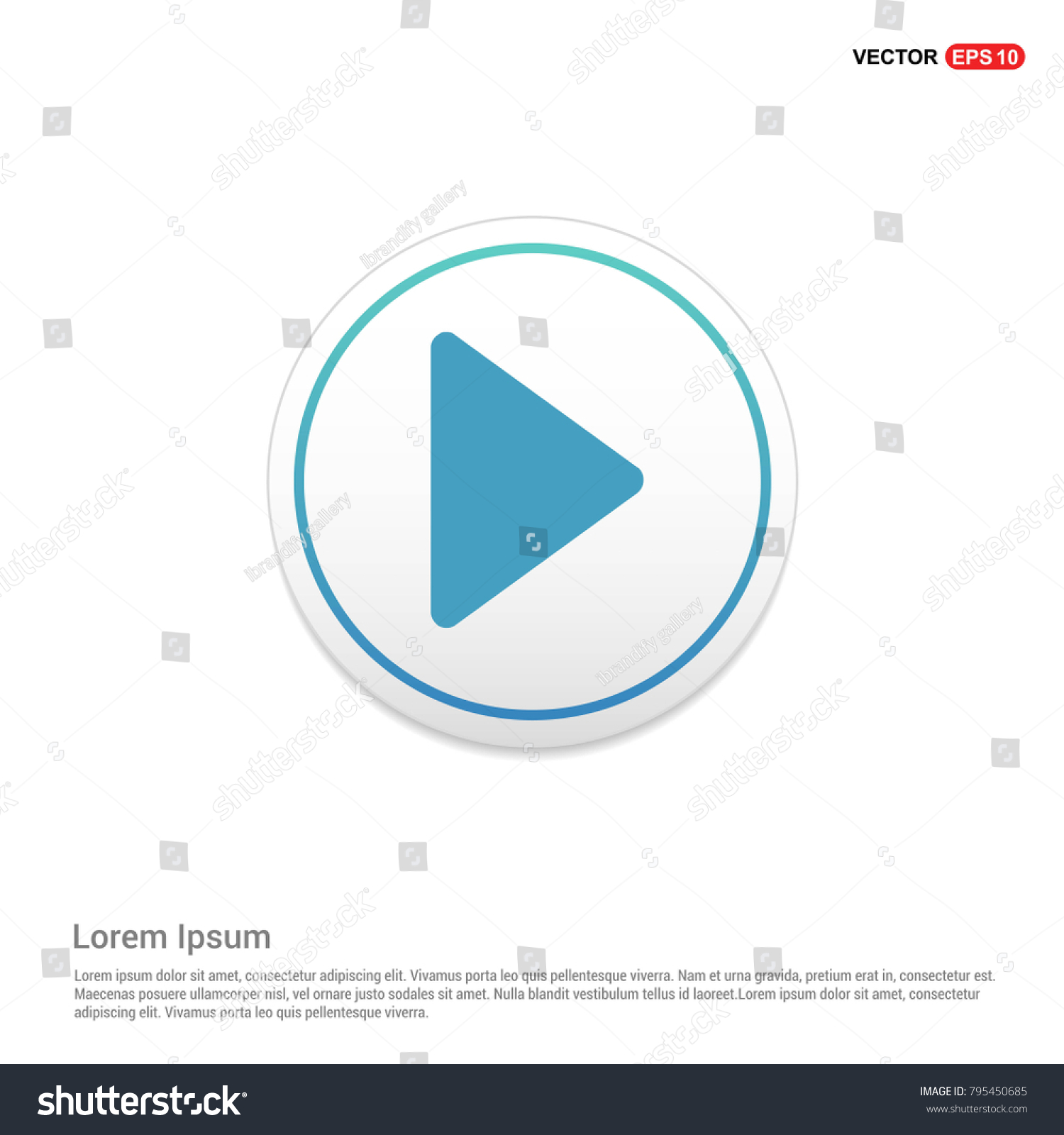 Play Button Icon White Background Icon Stock Vector (Royalty Free ...