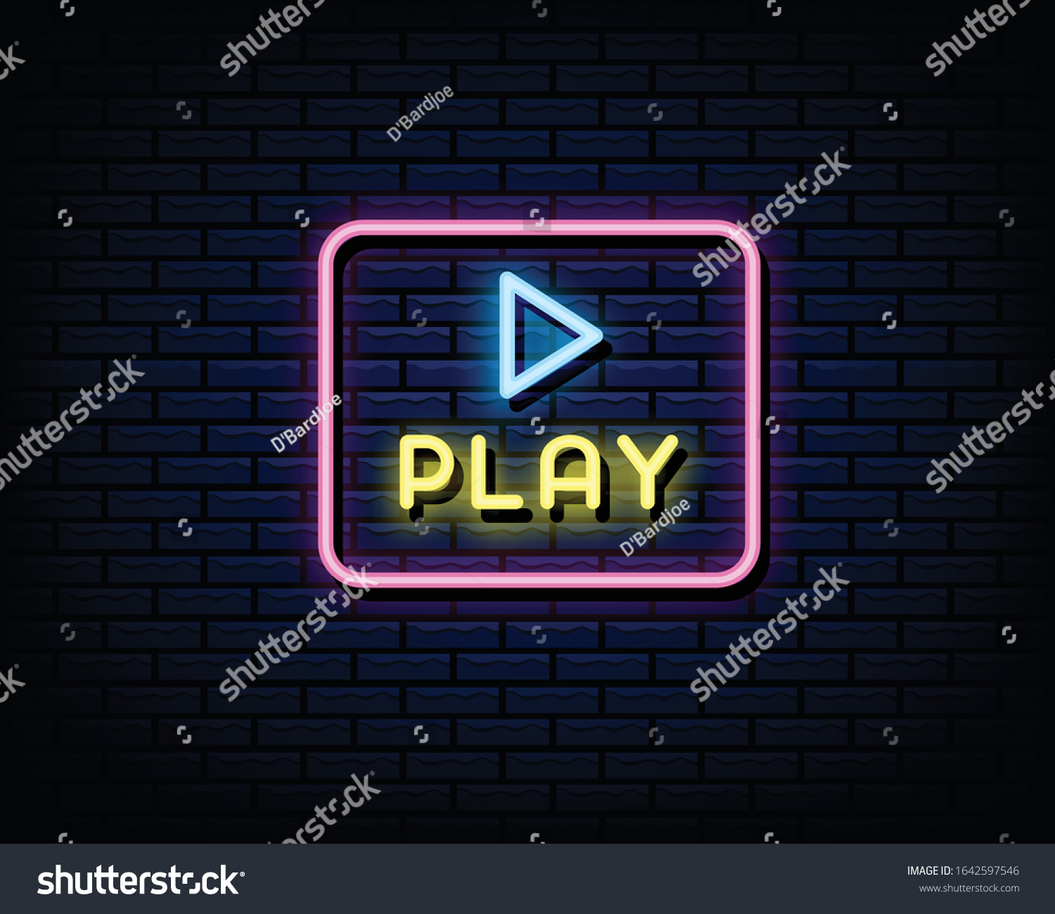 Play Button Neon Sign Vector Illustration Stock Vector (Royalty Free ...