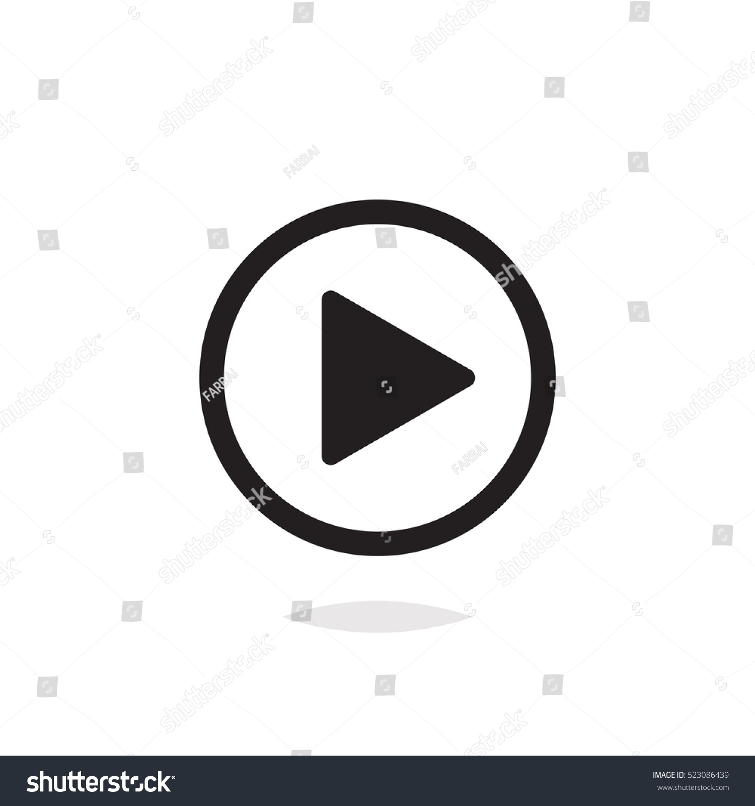 Play Button Outline Icon Vector Stock Vector (Royalty Free) 523086439 ...
